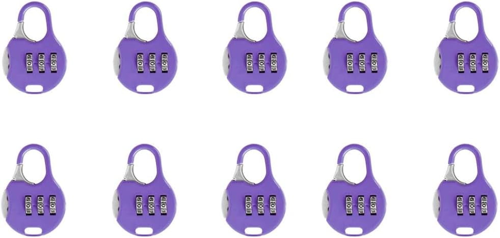 Wellsay 3 Digit Combinations Code Lock Mini Colorful Padlock Number ...