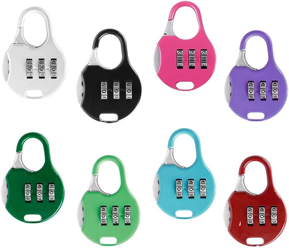 Wellsay 3 Digit Combinations Code Lock Mini Colorful Padlock Number Locks Metal Suitcase Locks ...