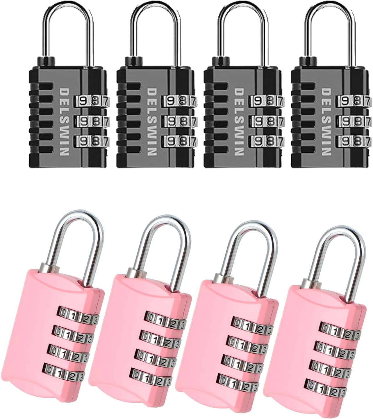 Wellsay 3-Digit Small Combination Lock for Locker and 4-Digit Mini ...