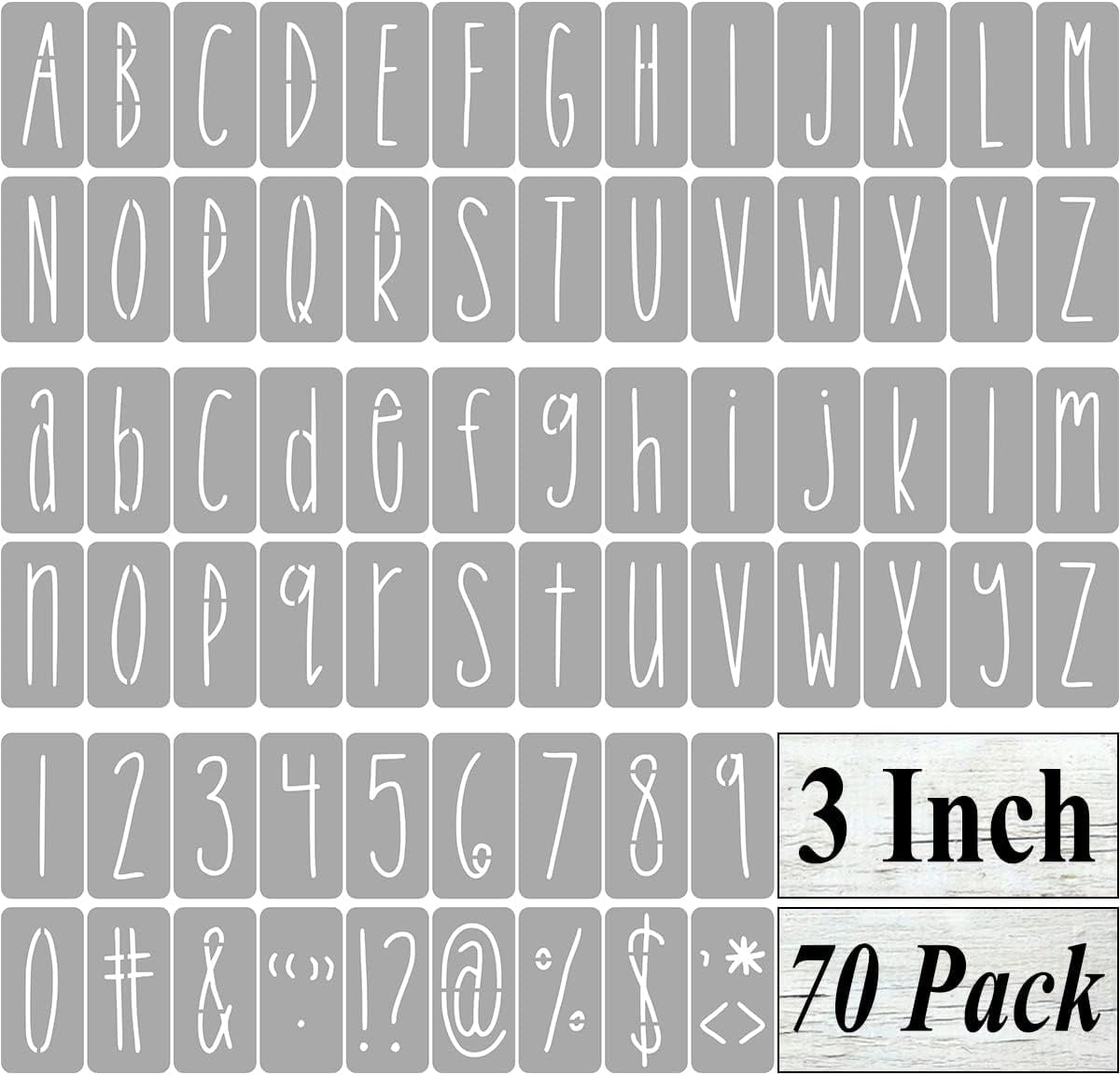 Wellsay 3 Inch Alphabet Letter Stencils for Painting - 70 Pack Letter ...