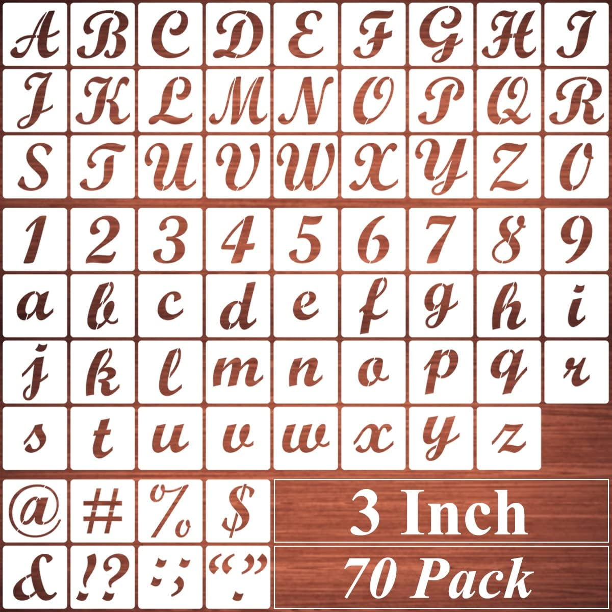 Wellsay 3 Inch Alphabet Letter Stencils for Painting - 70 Pack Letters ...