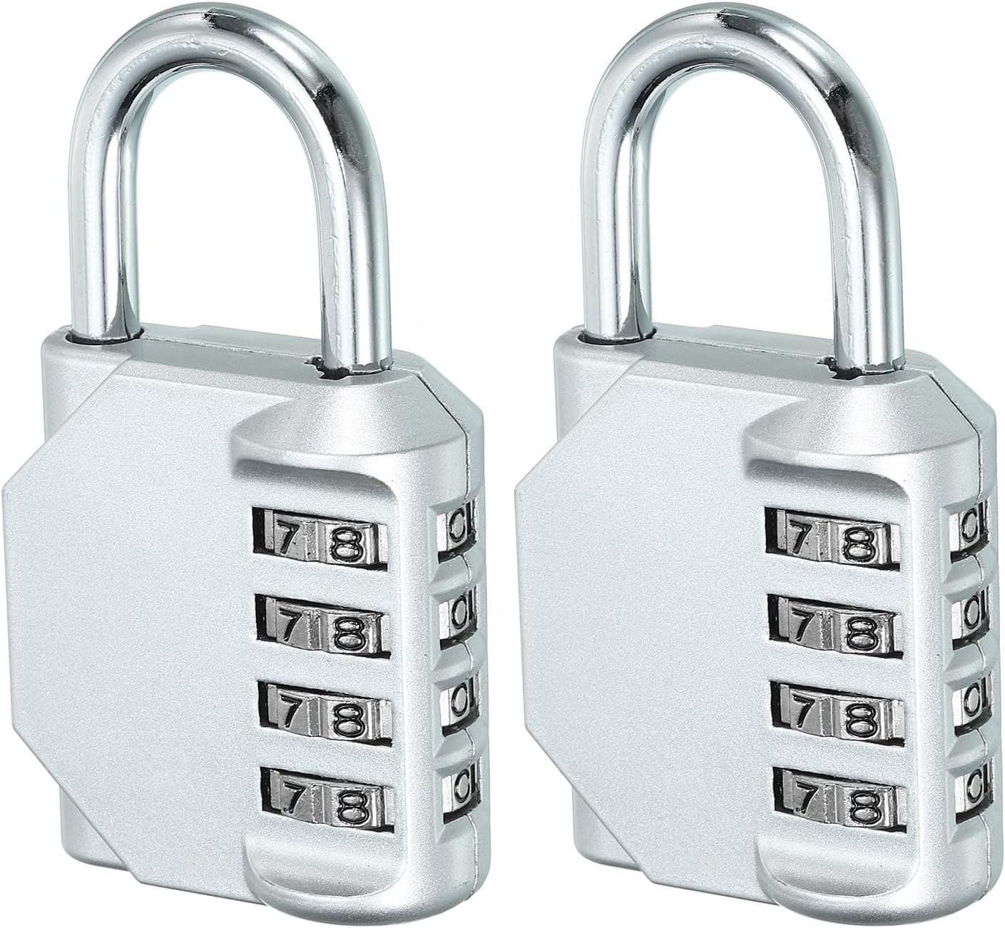 Wellsay 3 Inch Long 4 Digit Combination Padlock, 2 Pack Waterof Zinc ...