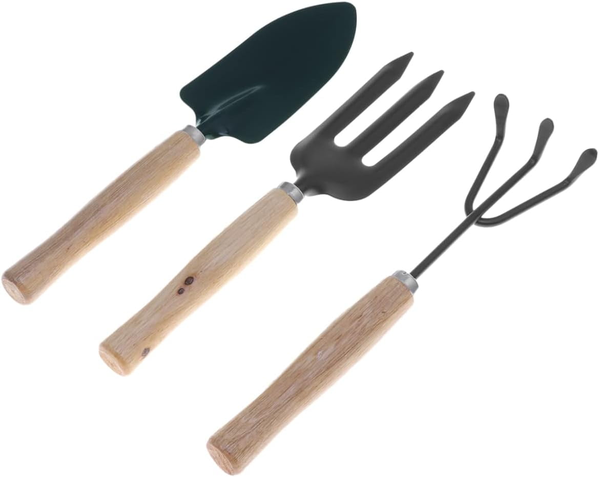 Wellsay 3-Piece Mini Gardening Tool Set Kit Shovel Rake Trowel Compact ...