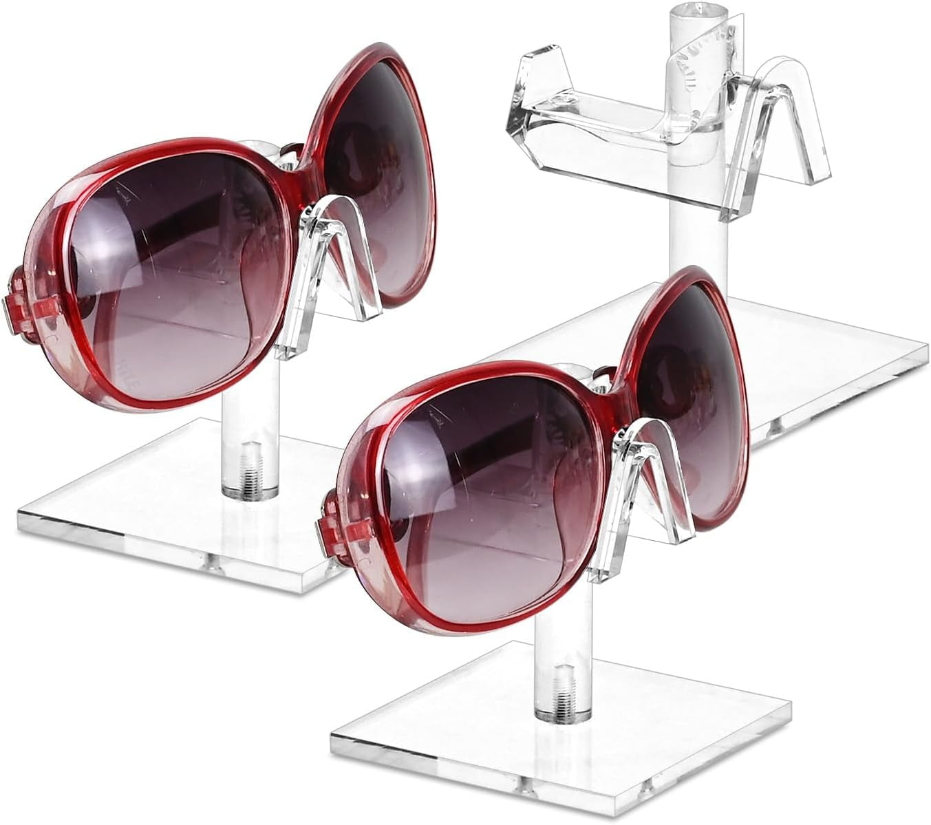 Wellsay 3 Pieces Set Acrylic Eyeglasses Frame Riser Display Stand ...