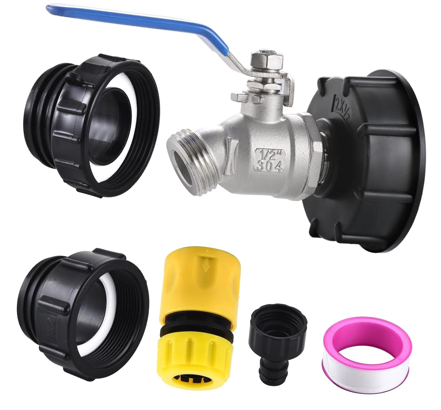 Wellsay 3-Size IBC Tote Connector, 275-330 Gallon IBC Tote Tank 2.44 ...