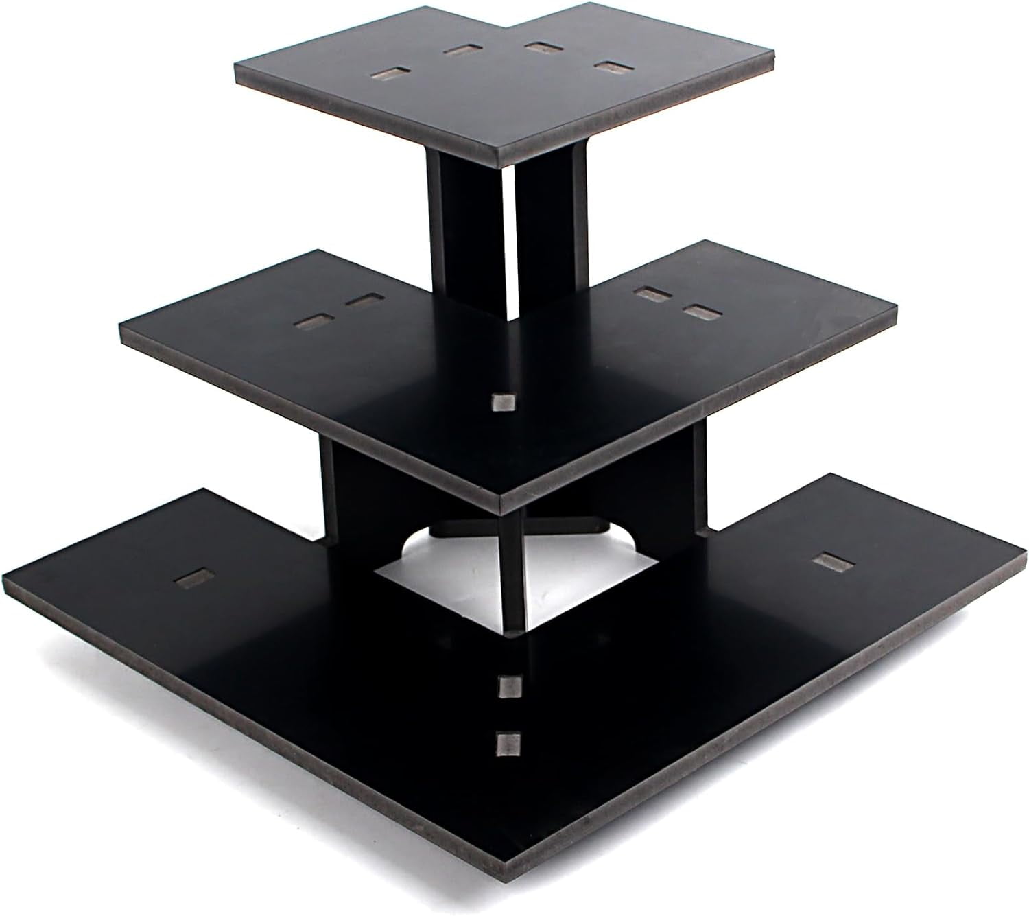 Wellsay 3 Tier Corner Retail Display Stand Portable duct Shelves, Black ...