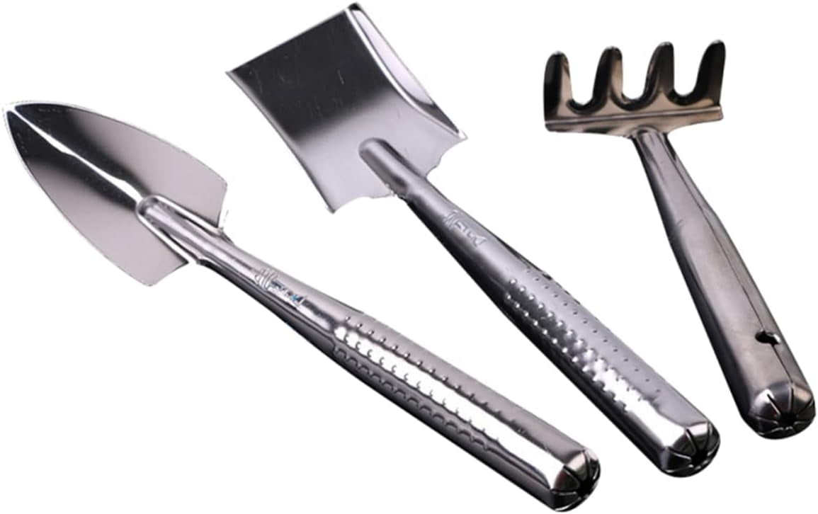 Wellsay 3-in-1 Stainless Steel Weeding Tool Set Flower Garden Tool Kit ...