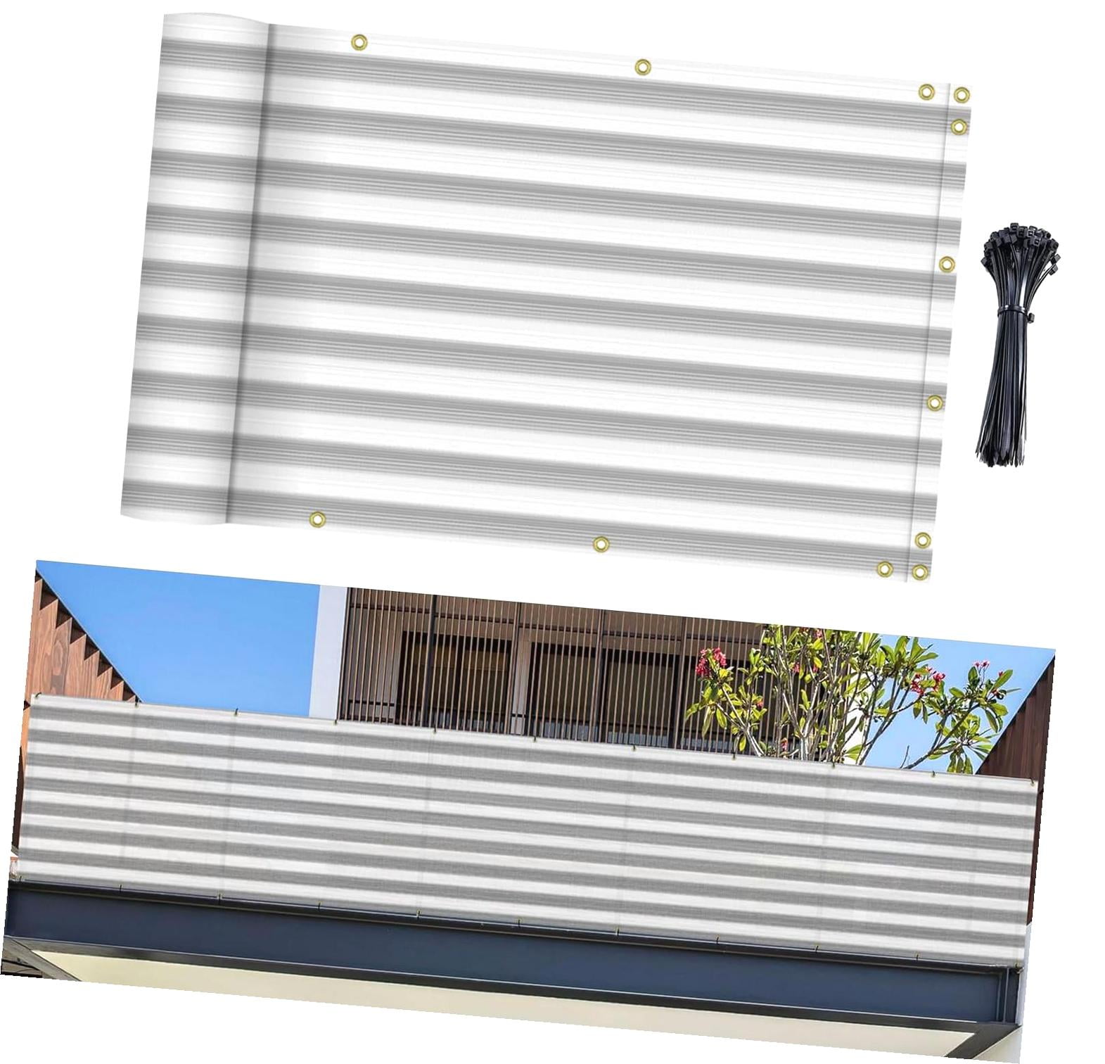 Wellsay 3' x 12' Balcony Privacy Screen for Apartment Deck Railing ...