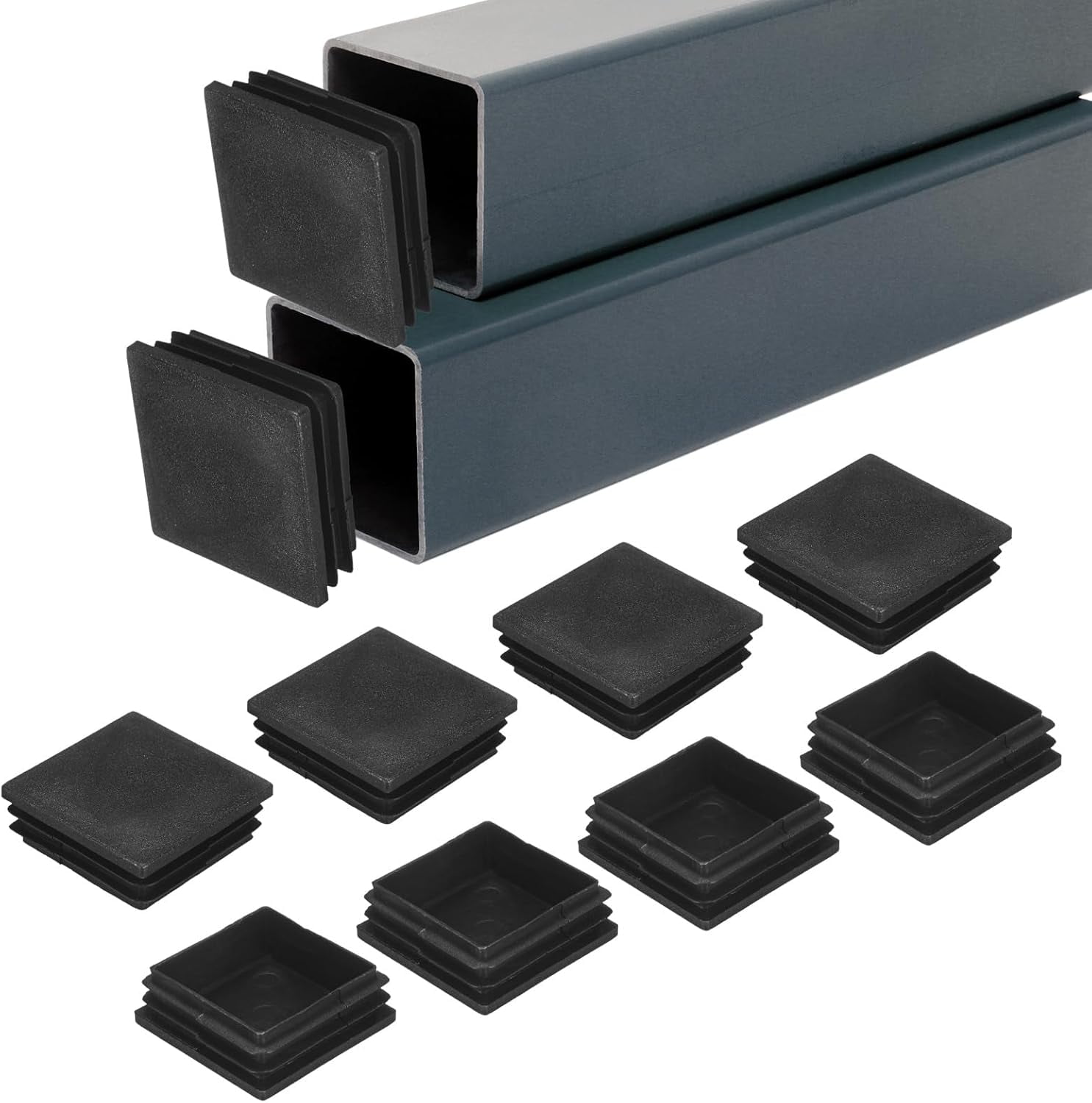 Wellsay 30-Pack Square Tubing End Caps, 2.4Inch/60mm Plastic Tube Plugs ...