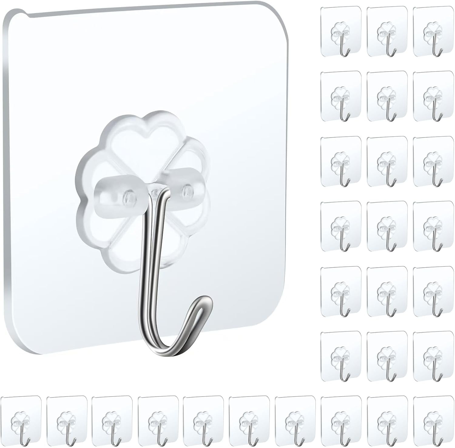 Wellsay 30 Packs Wall Hooks for Hanging Heavy Duty 22lb(Max), Waterof ...