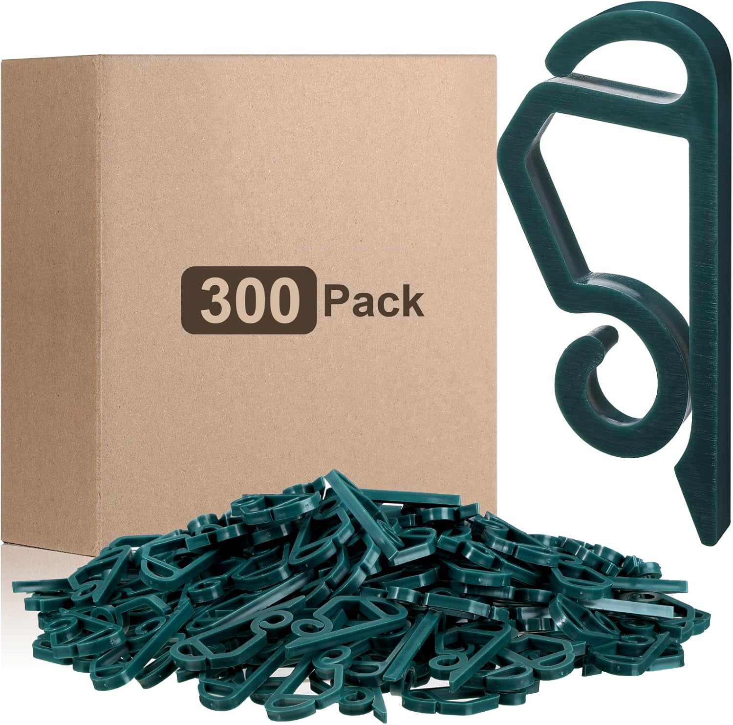 Wellsay 300 Pieces Christmas Light Clips Gutter Plastic Seasonal ...