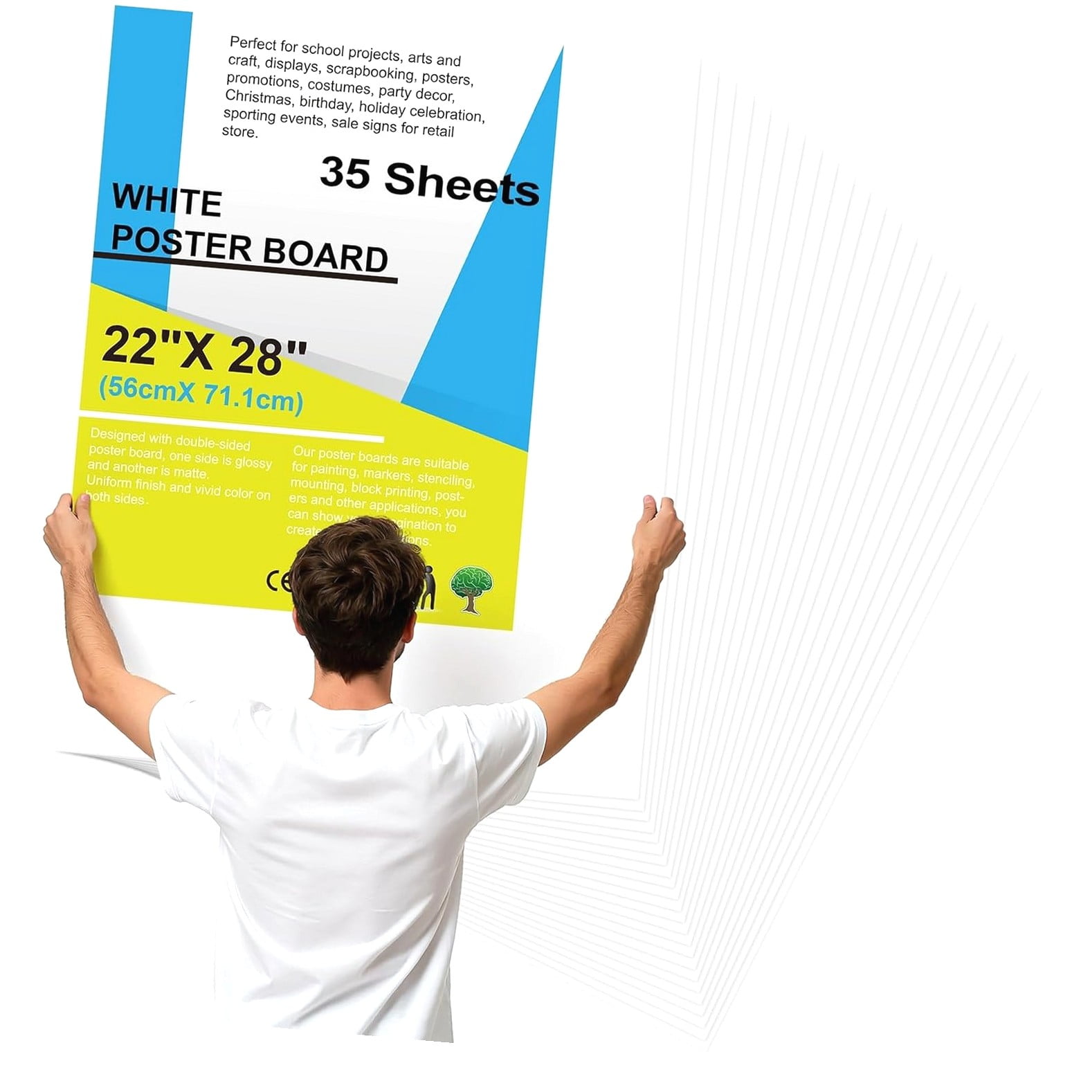 Wellsay 35 Pieces 22" 28" White Poster Paper Bulk, 250 Vision Poster ...