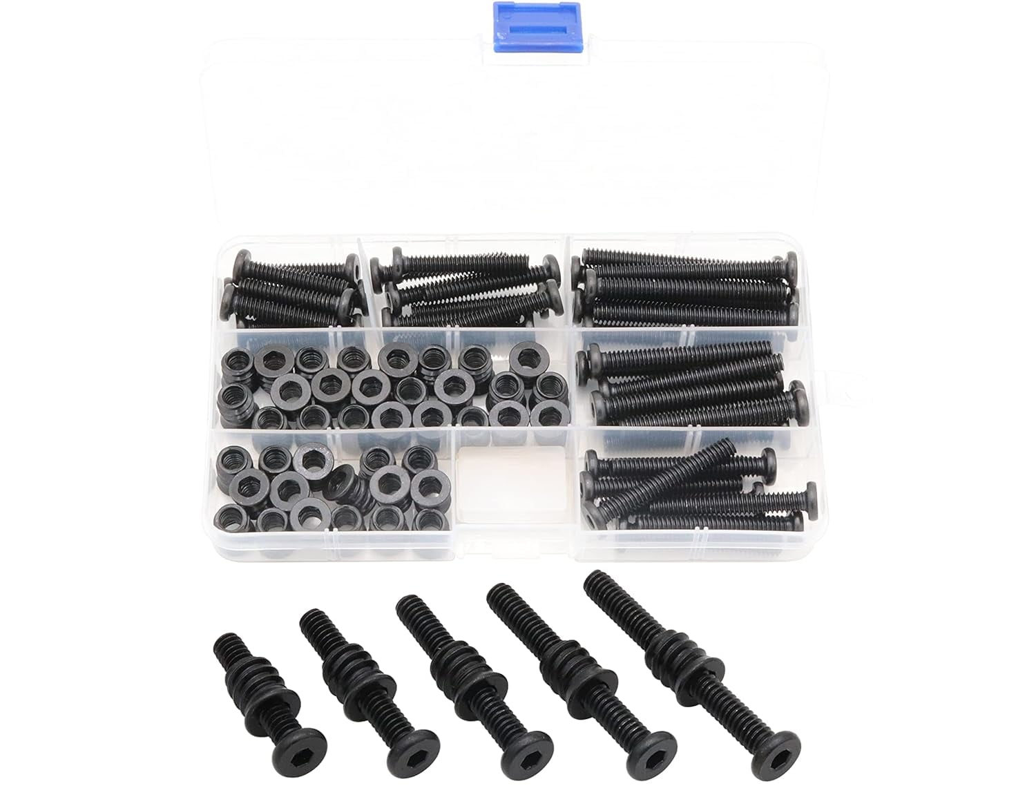 Wellsay 35 Sets Threaded Insert Nuts and Bolt Assortment Kit, 1/4-20 × ...