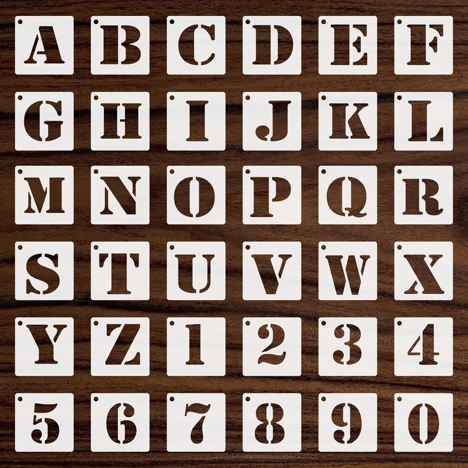 Wellsay 36 Pcs Letter Stencils, 4 Inch Symbol Numbers Craft Stencils ...
