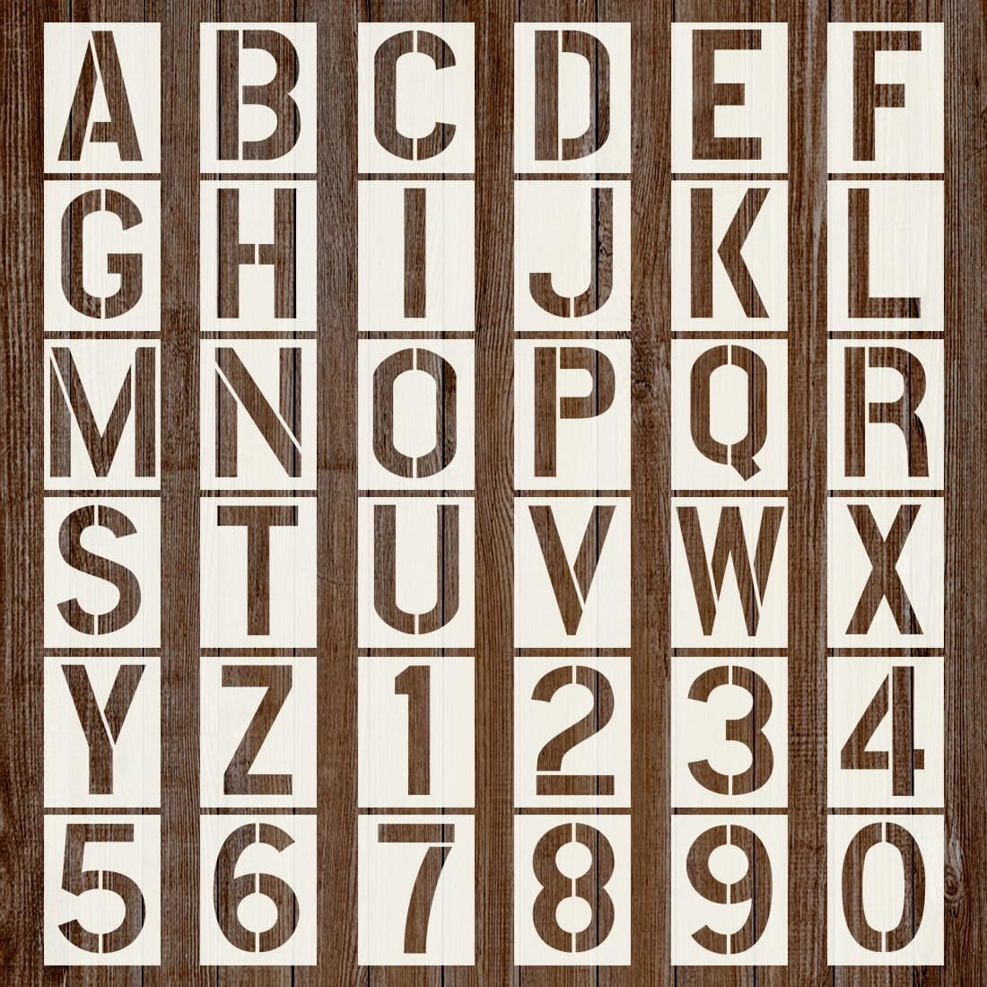 Wellsay 36Pcs Letter and Number Stencils, 12 Inch Reusable Stencils for ...