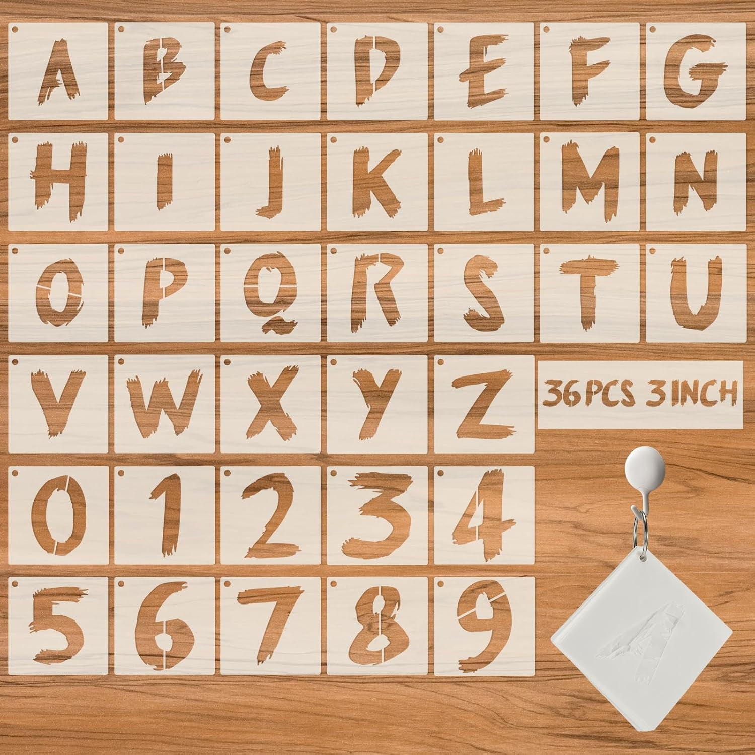 Wellsay 36Pcs Letter Stencils for Painting, Reusable Numbers & Alphabet ...