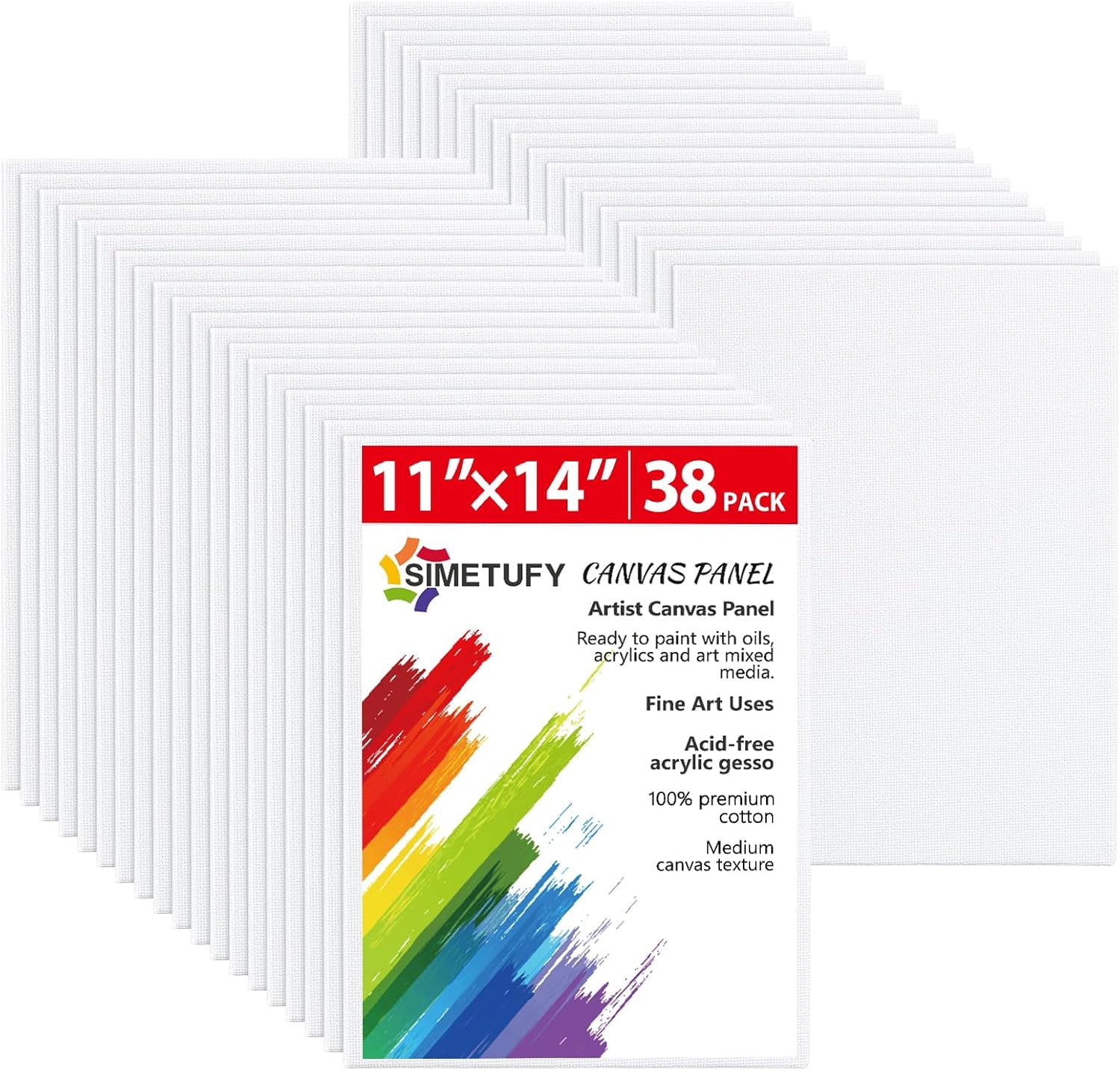 Wellsay 38 Pack Canvas Boards for Painting 11 x 14 inch, Blank Canvas ...
