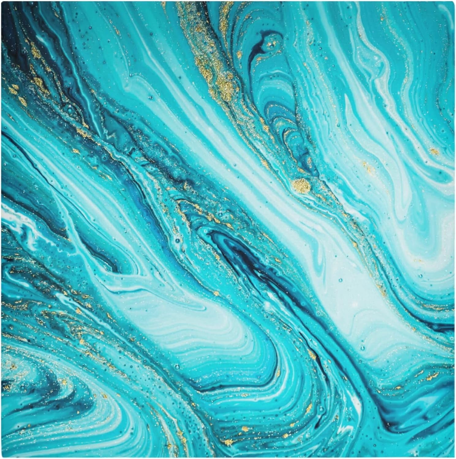 Wellsay 3D Beautiful Turquoise Marble Cloth Napkins, Set of 1 20 x 20 ...