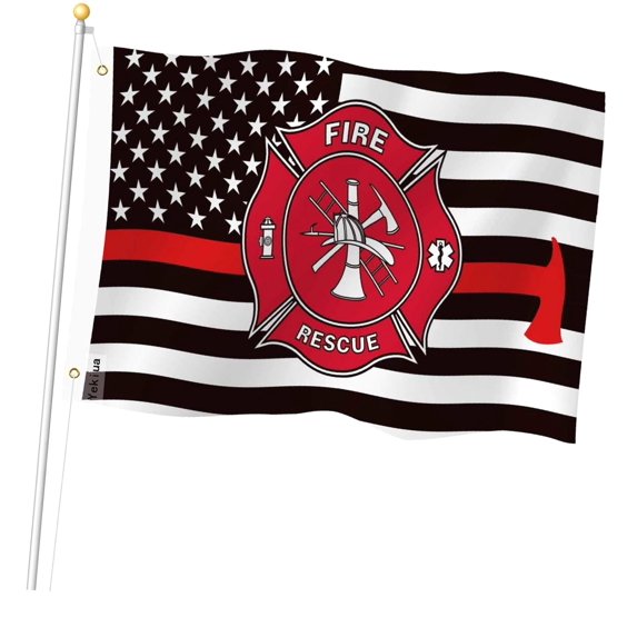 Wellsay 3X5 Department Thin Red Line Double Sided Flags All Weather ...
