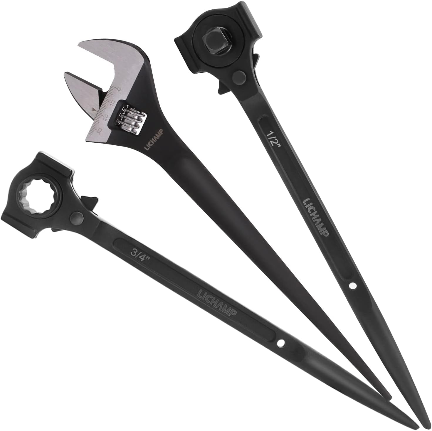 Wellsay 3pcs Spud Wrench Set, Include 12 inch, 3/8" x 1/2" Dual Head ...