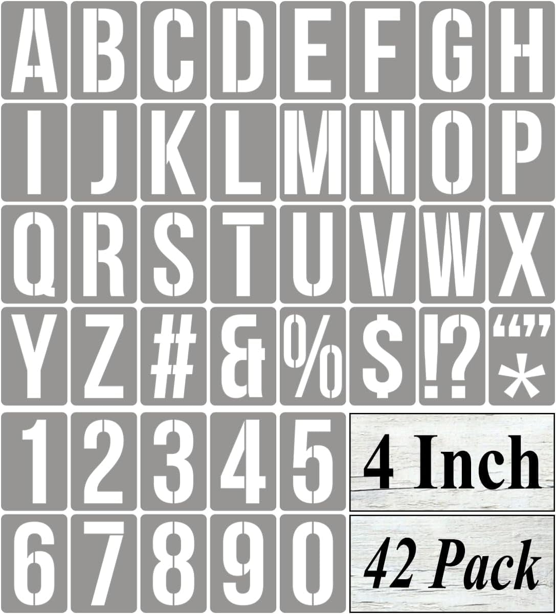 Wellsay 4 Inch Alphabet Letter Stencils for Painting - 42 Pack Letter ...
