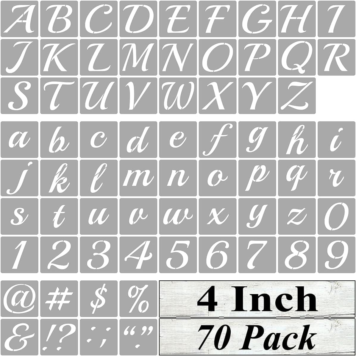 Wellsay 4 Inch Alphabet Letter Stencils for Painting - 70 Pack Letter ...