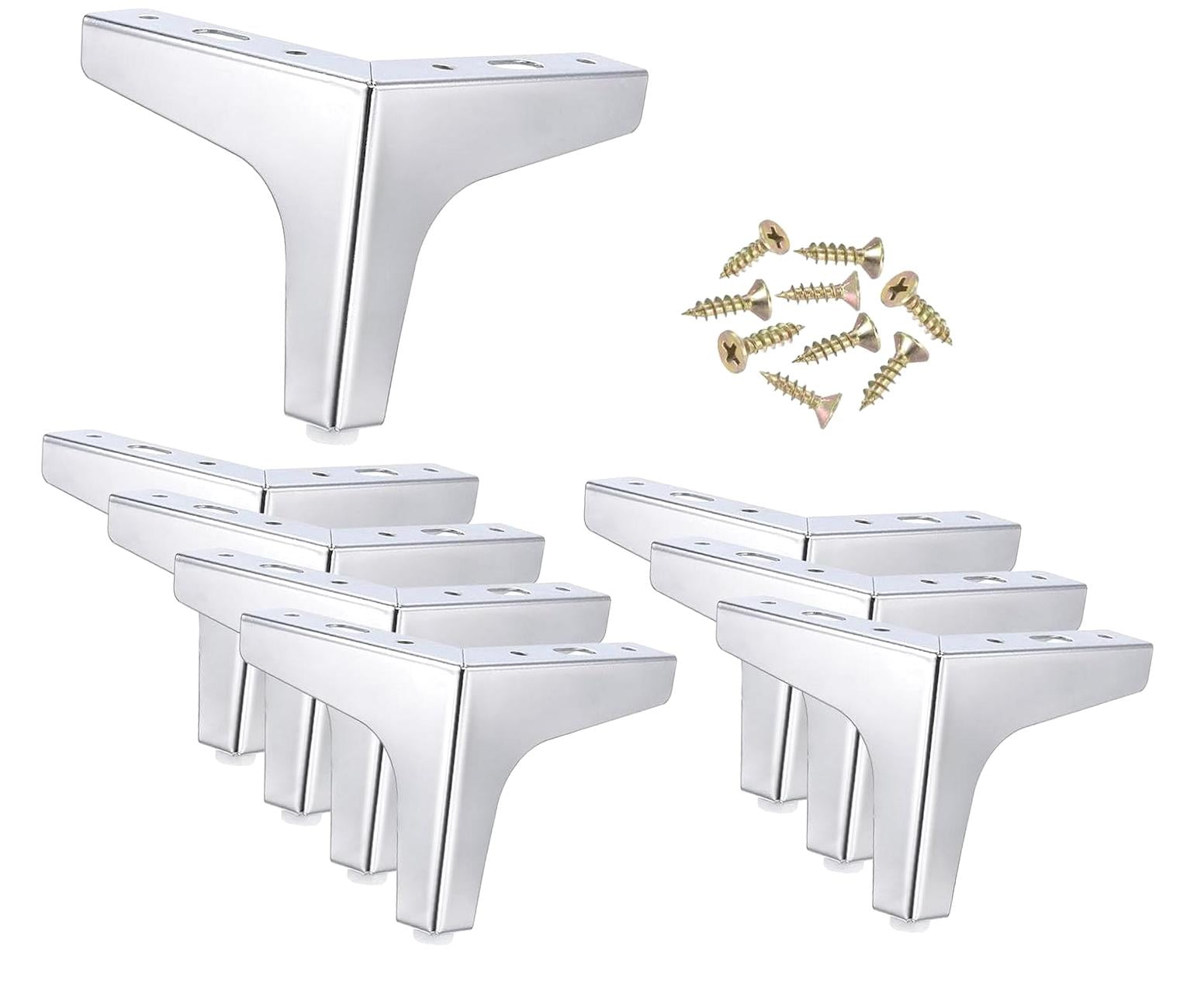 Wellsay 4 Inch Metal Furniture Legs, 8 Pack Triangular DIY Replacement ...