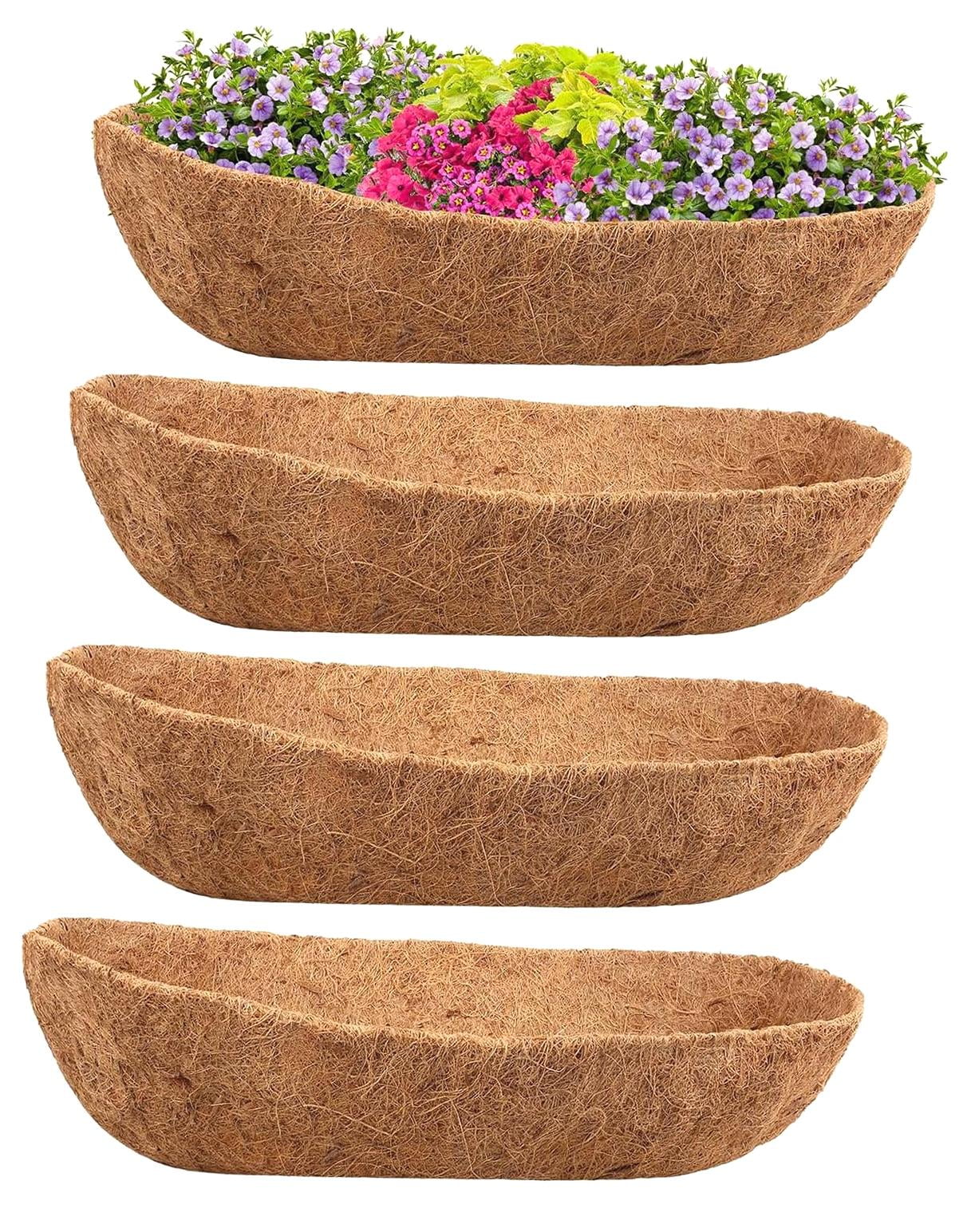 Wellsay 4 Pack 30 Inch Trough Coir Liners for Planters, Pre-Formed ...