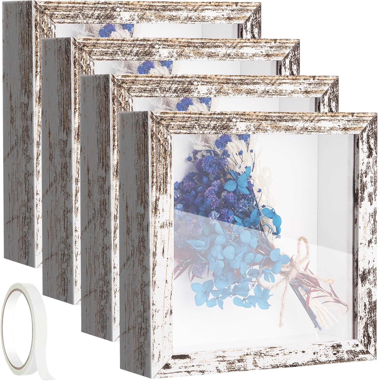 Wellsay 4 Pack 5 x 5 Shadow Box Frame Shadow Boxes Display Cases ...