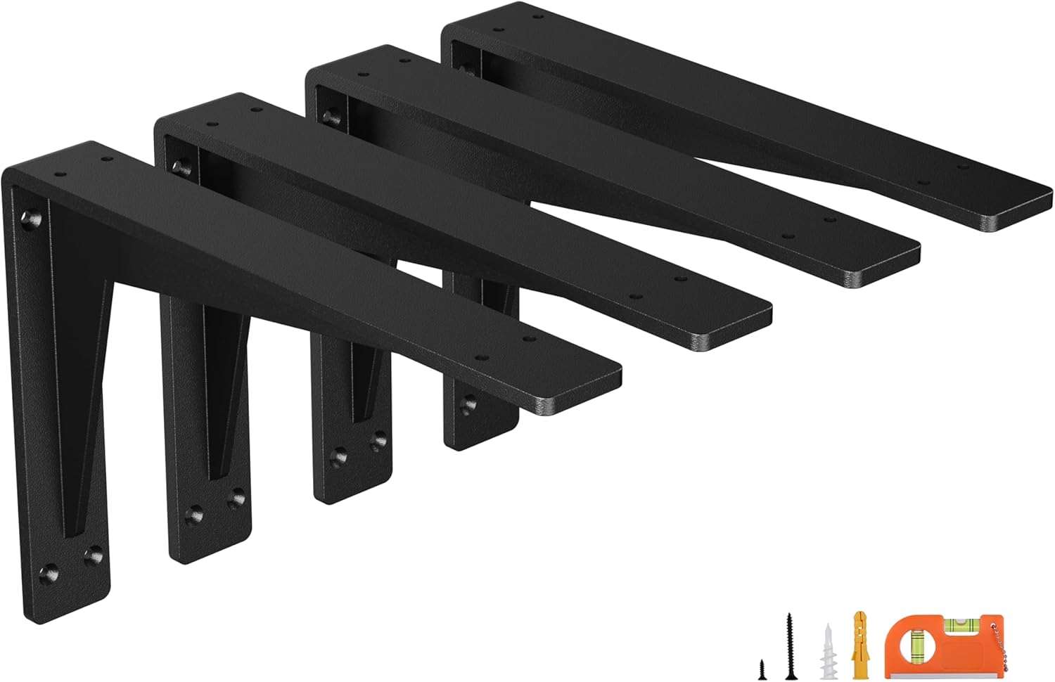 Wellsay 4-Pack 6 Inch Heavy Duty Shelf Brackets, Premium Metal Wall ...