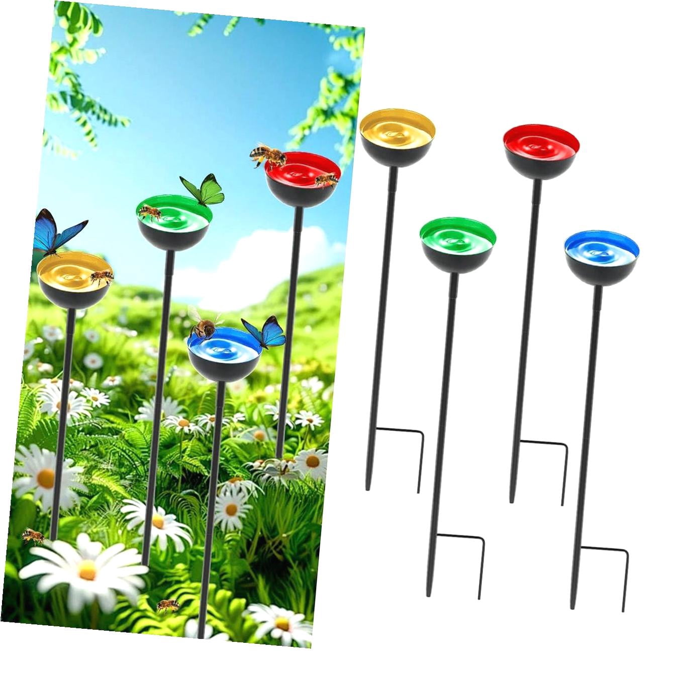 Wellsay 4-Pack Bee Cups - Butterfly Water Stations, Bee Bath & Catcher ...