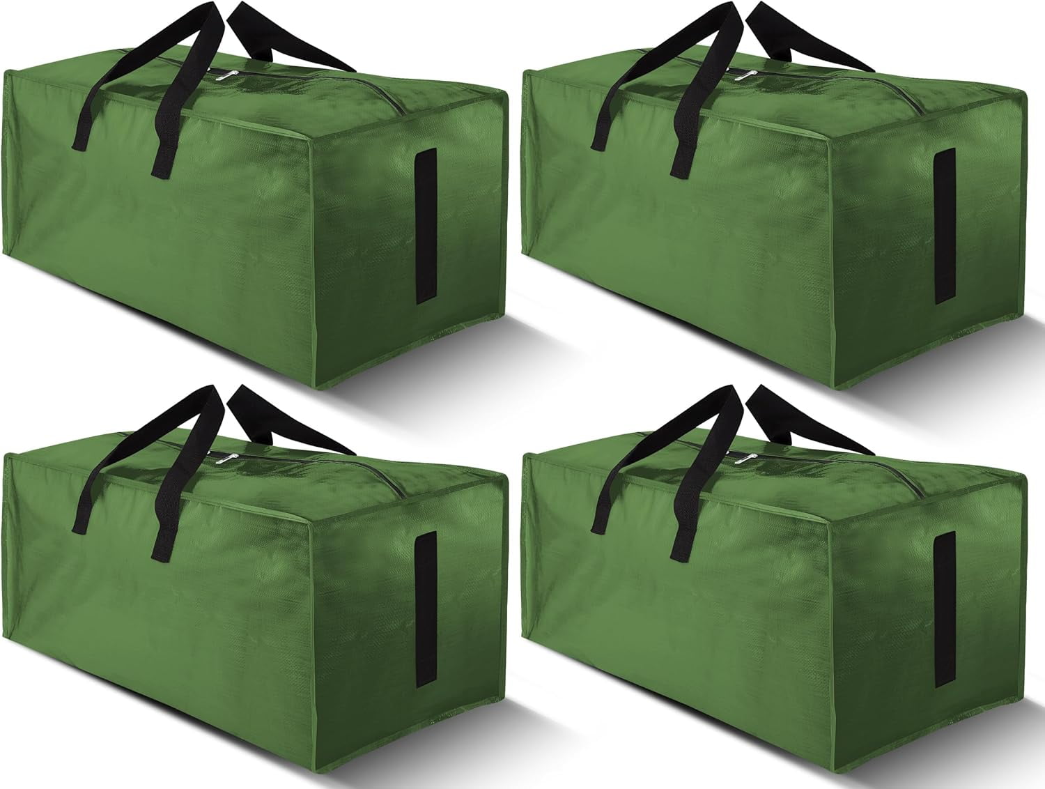 Wellsay 4 Pack Large Strong Moving Bags with Zirs & Carrying Handles ...