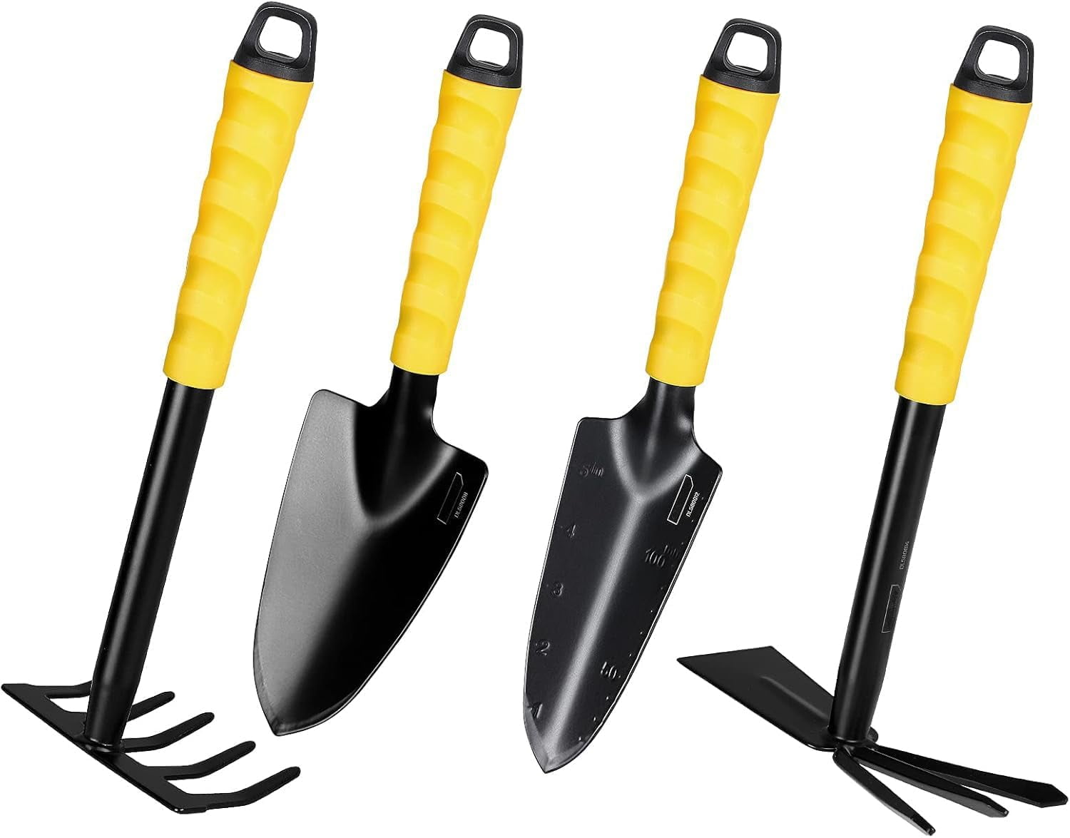 Wellsay 4-Piece Garden Hand Tool Set with Ergonomic Yellow Handles ...