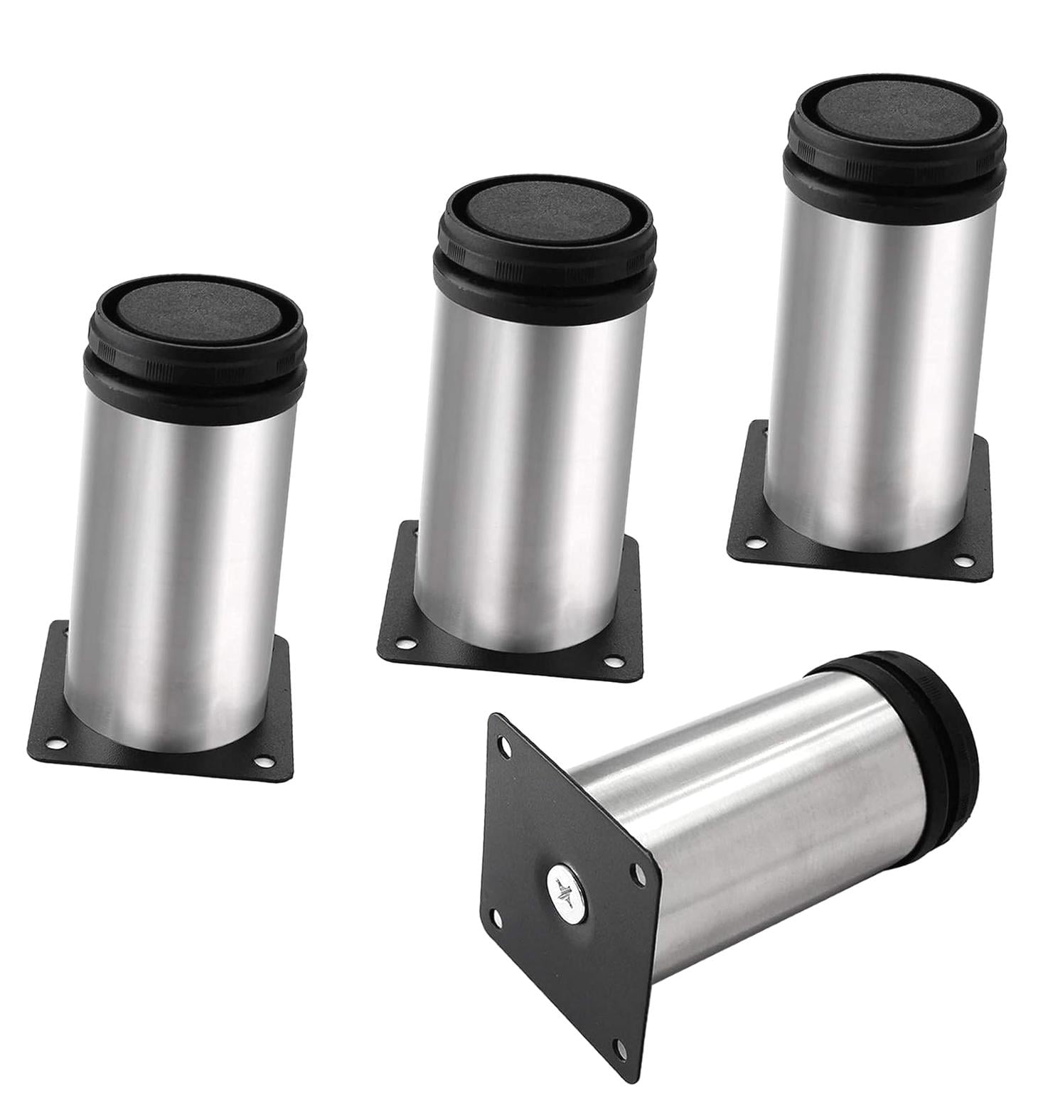 Wellsay 4-Piece Steel Furniture Supports 4 Inch, Height-Adjustable ...