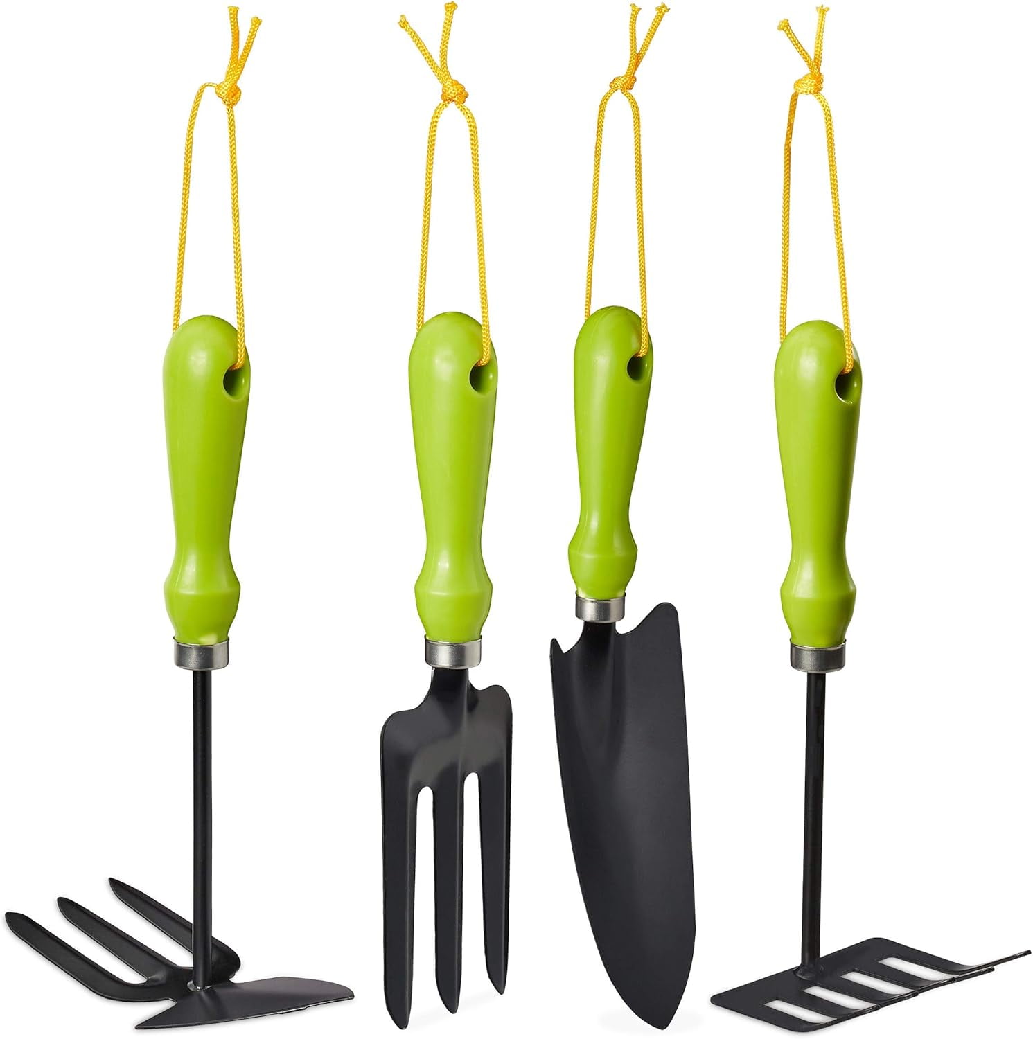 Wellsay 4-Piece Tool Set, Trowel, Hand Rake, Double-Sided Weeder ...