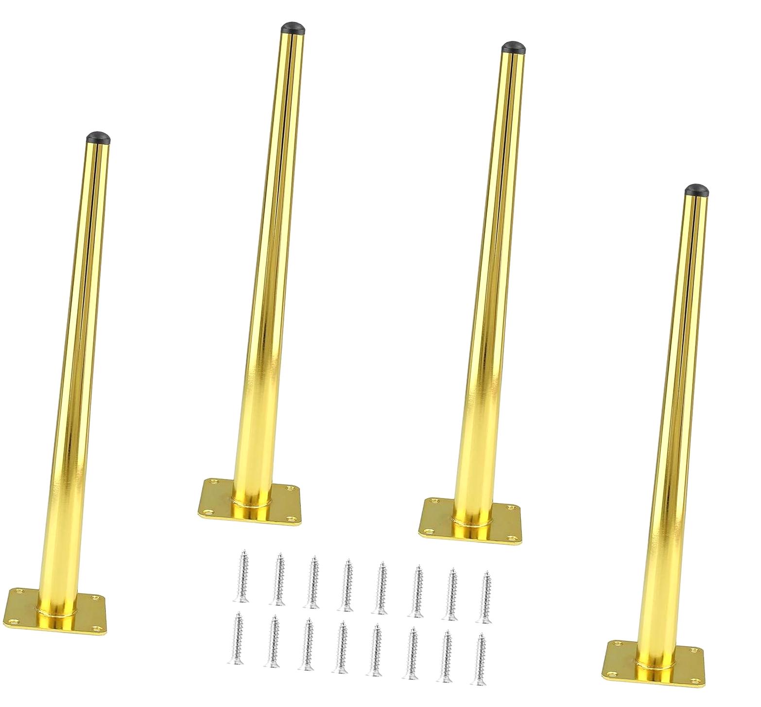 Wellsay 4 Pieces 16 Inch Furniture Legs, Straight Tapered Metal ...