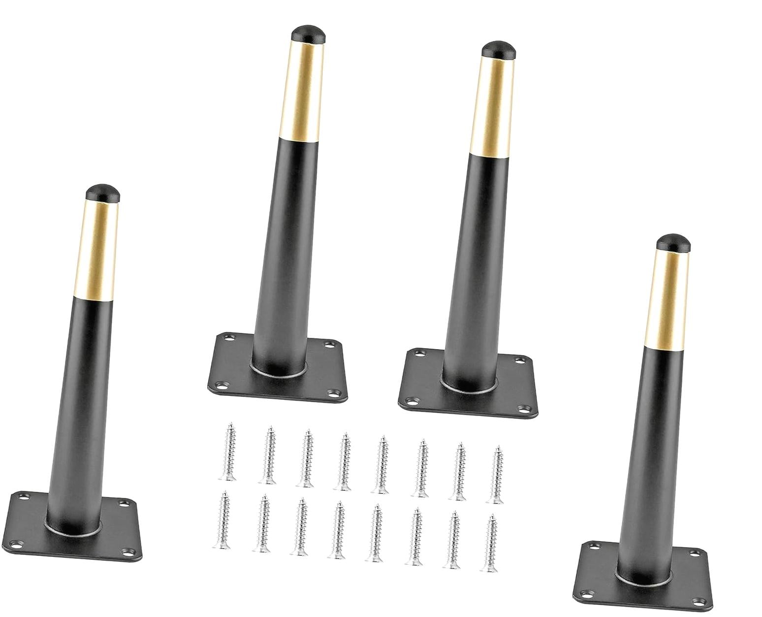 Wellsay 4 Pieces 8 Inch Furniture Legs, Straight Tapered Metal Supports ...