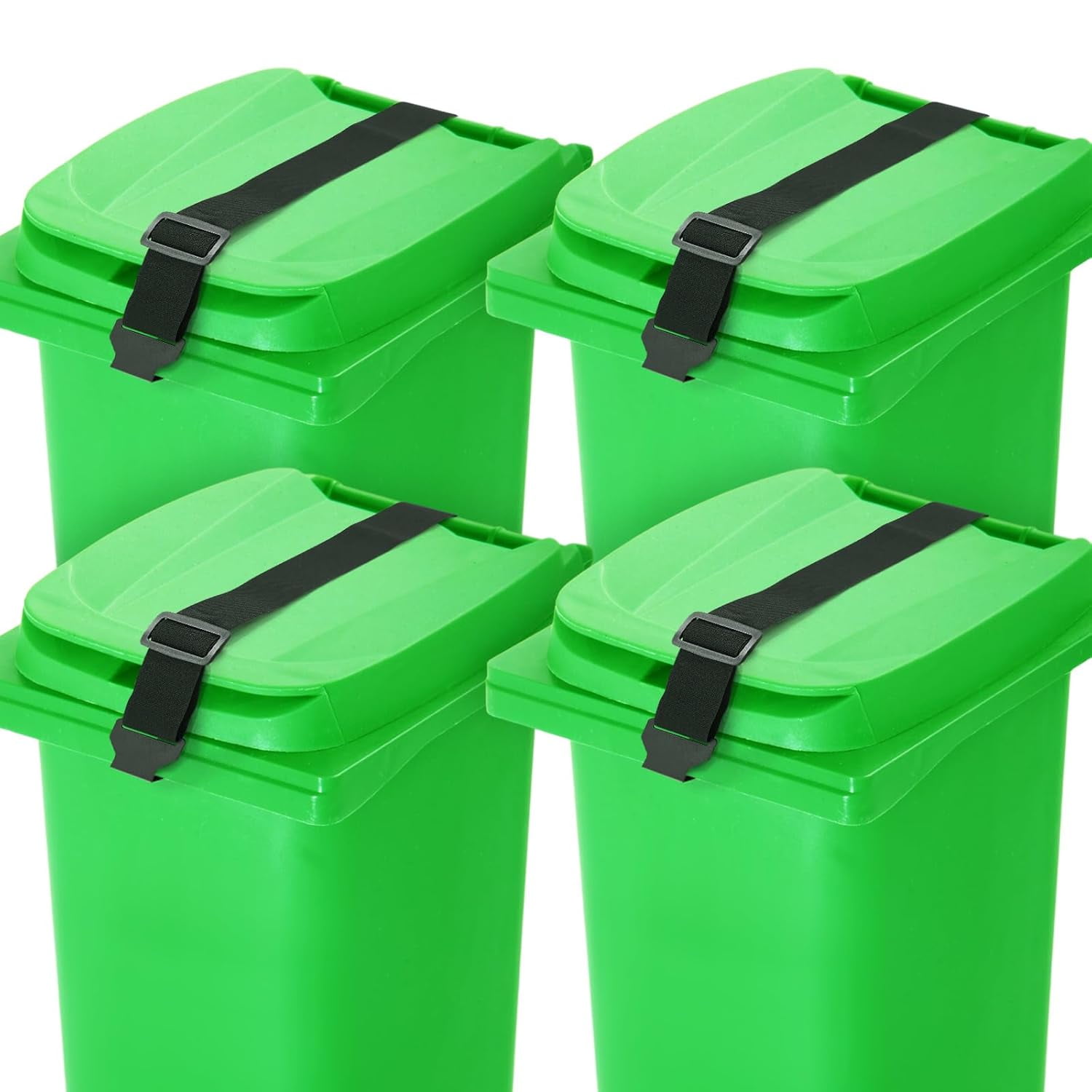 Wellsay 4 Pieces Metal Double Claw Trash Can Lid Lock, Garbage Strap ...