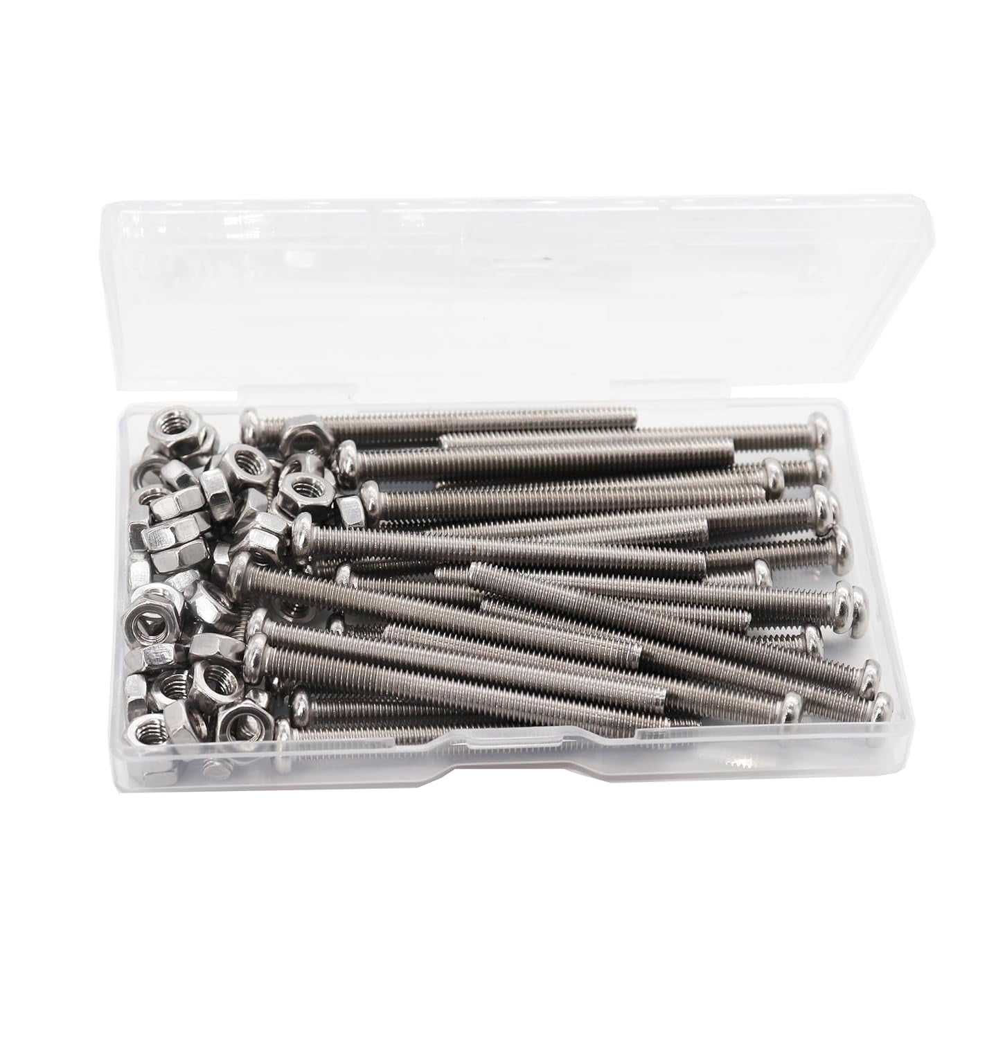 Wellsay 40-Pack M4 25mm Pan Tornillo Mane Screws and Hex Nuts Set 304 ...