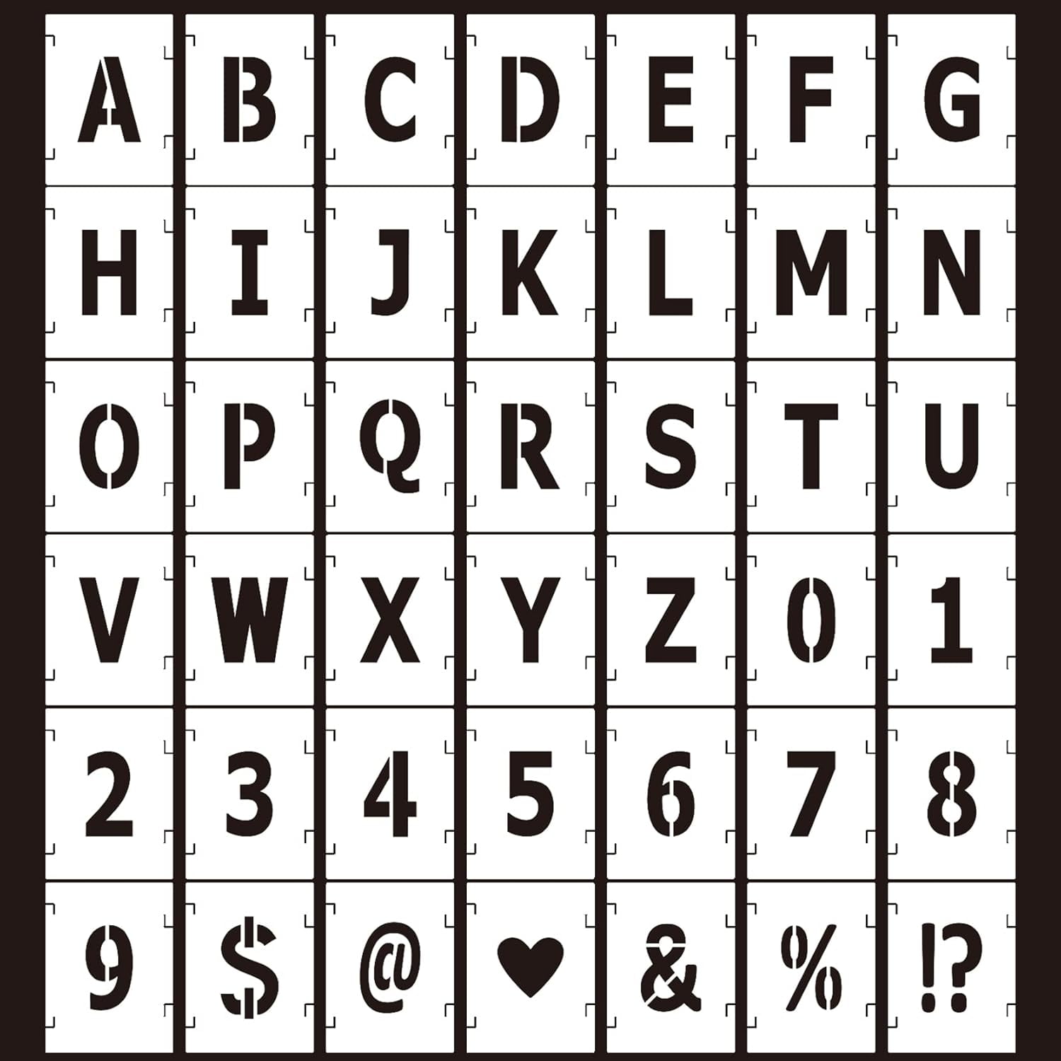 Wellsay 42Pcs Letter Stencils 3 inch, Letters and Numbers Interloc ...