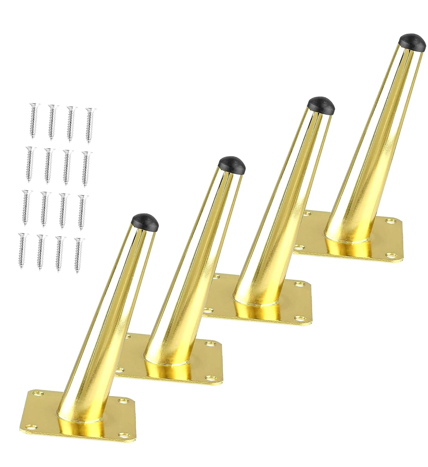 Wellsay 4pcs 6 Inch Furniture Supports, Slanted Conical Metal Legs Mid ...