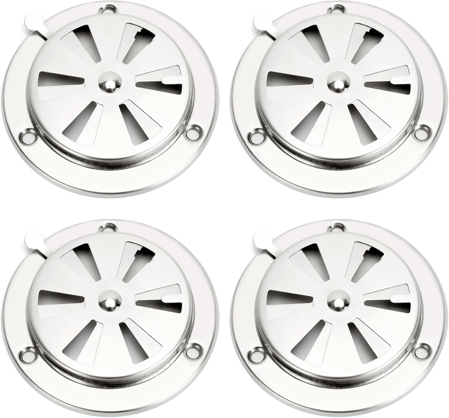 Wellsay 4pcs BBQ Smoker Air Vent Set, Stainless Steel Grill Damper For ...