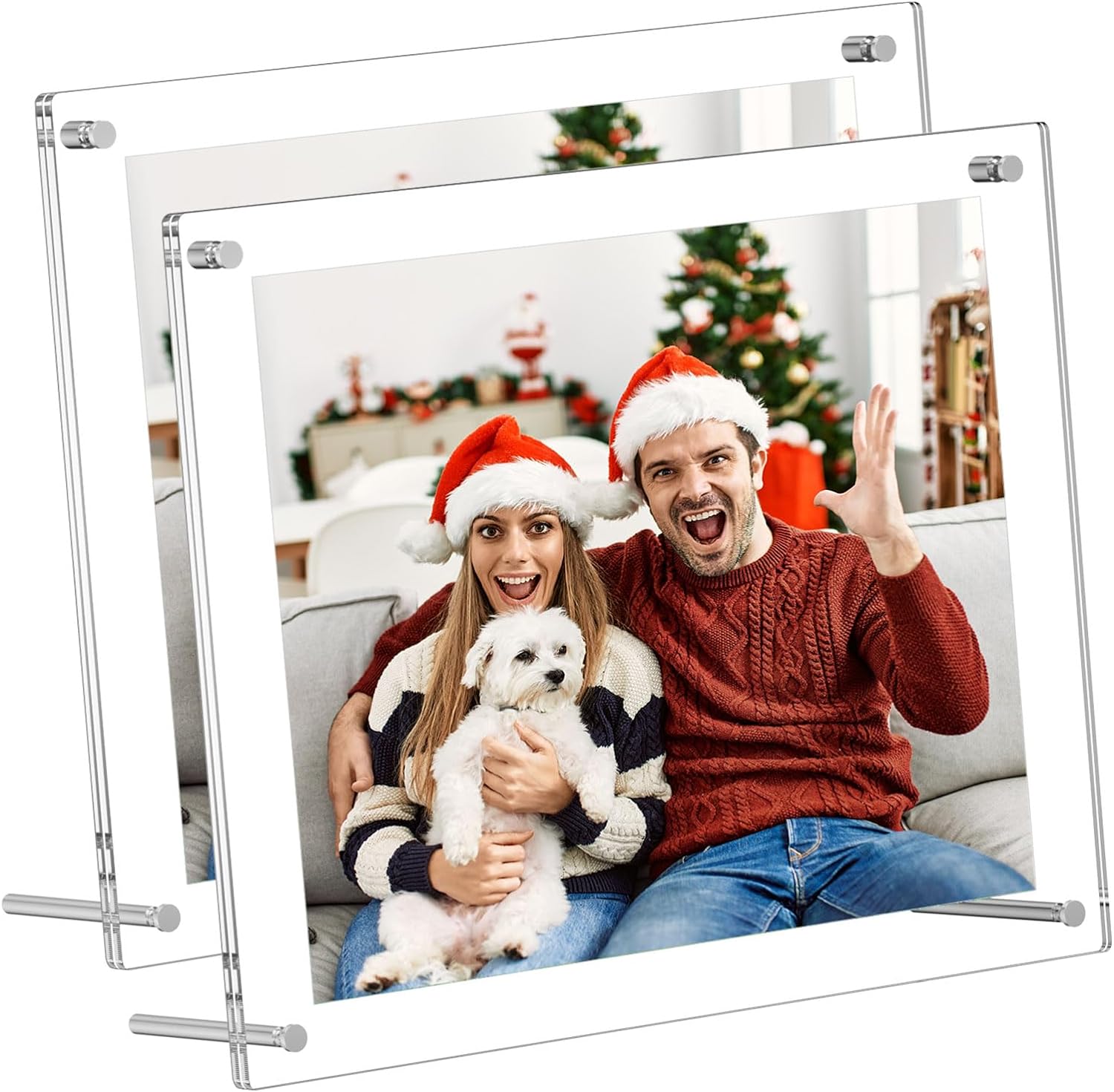 Wellsay 4x6 Acrylic Picture Frames 2 Pack, Clear Desk Picture Frames ...