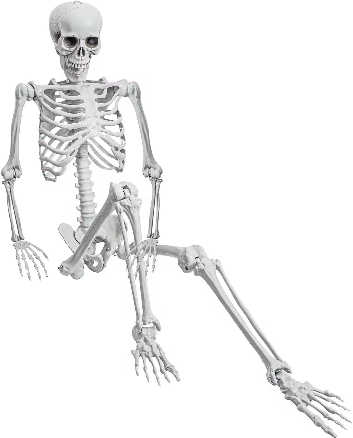 Wellsay 5.4ft/165cm Halloween Skeleton,Life Size Skeleton Plastic Full ...