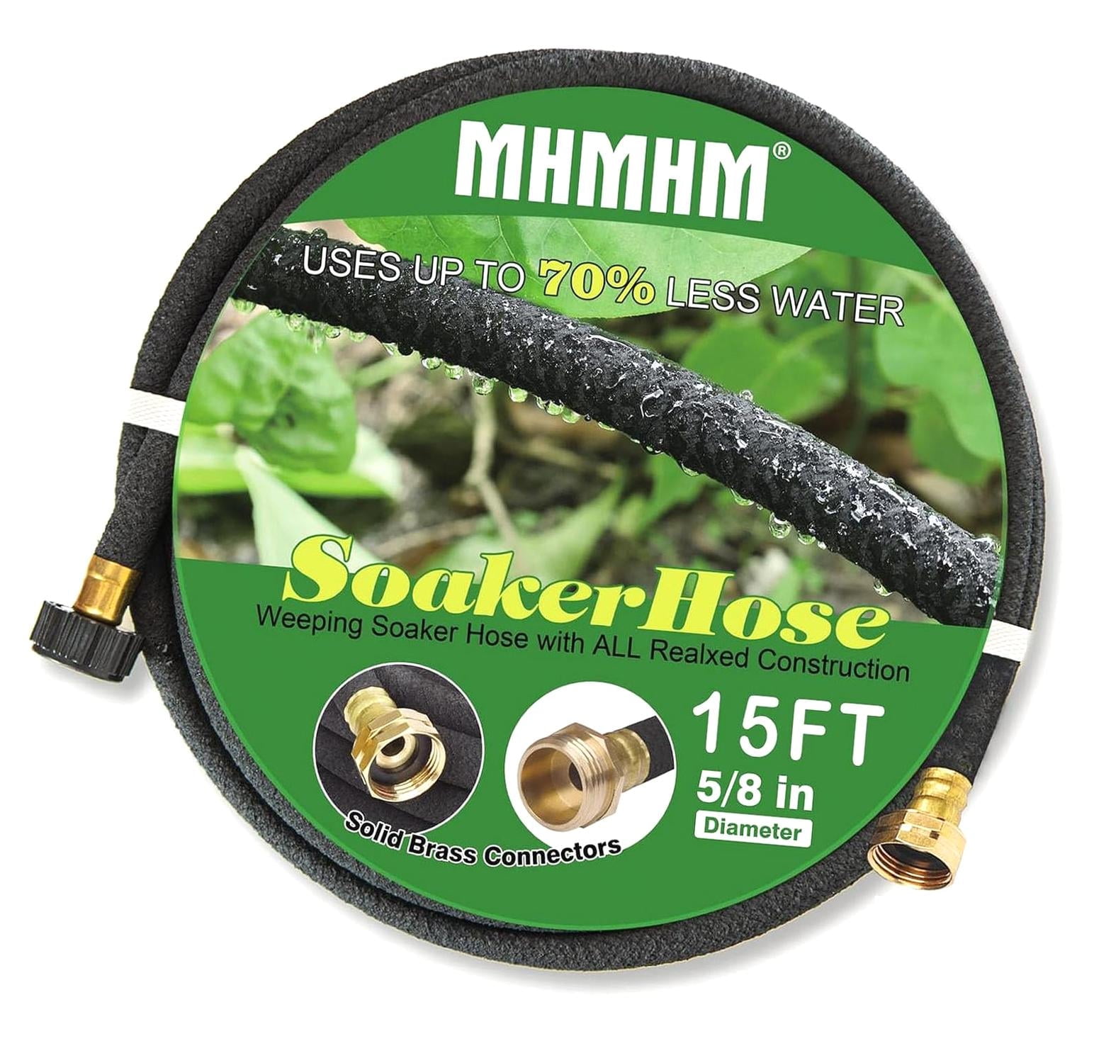 Wellsay 5/8" Garden Soaker Hose for Drip Irrigation System, Includes ...