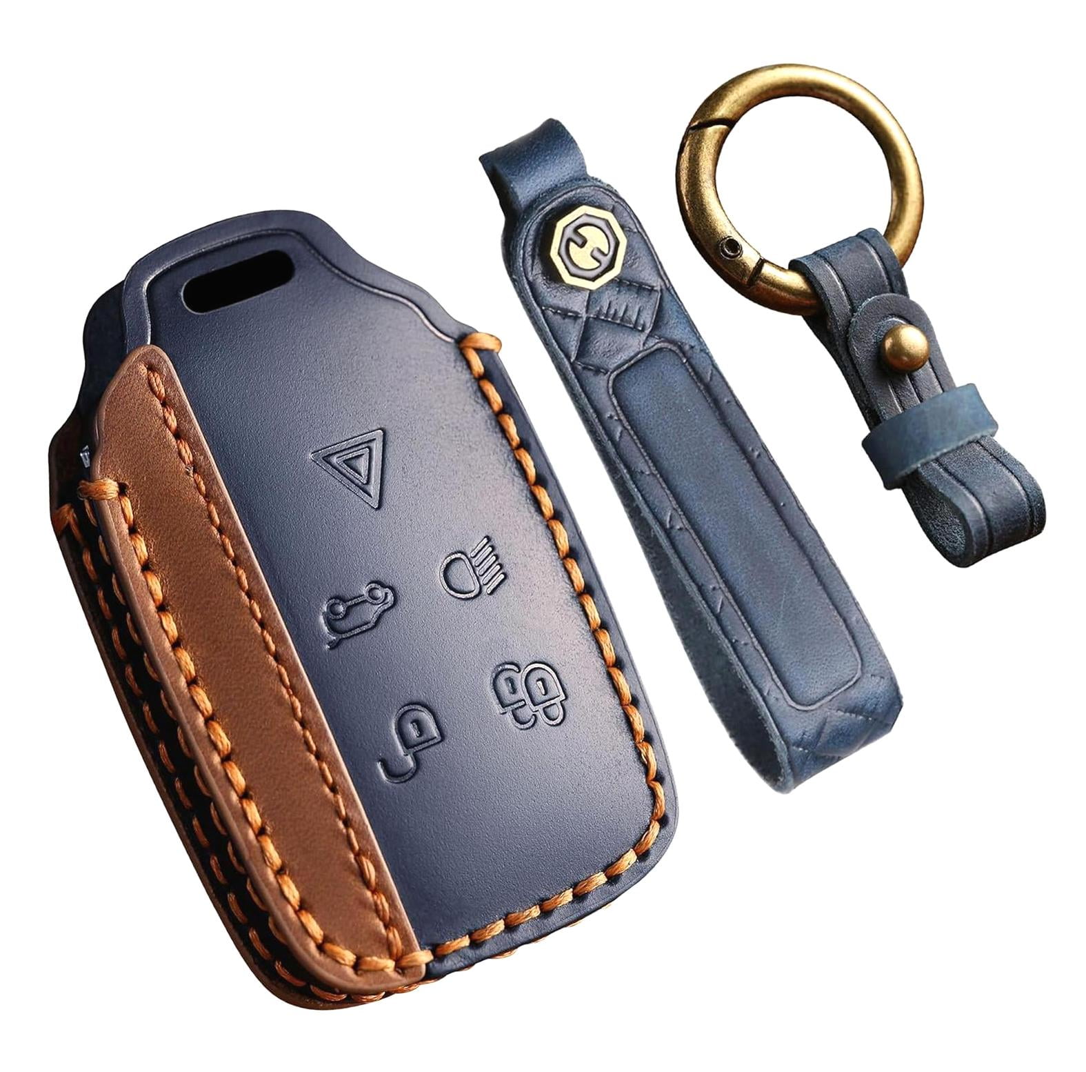 Wellsay 5-Button Smart Key Fob Cover with Keychain for Range Rover ...