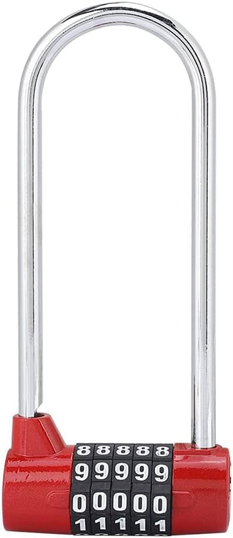Wellsay 5 Digit Combination Long Shackle Padlock, Outdoor Waterof ...