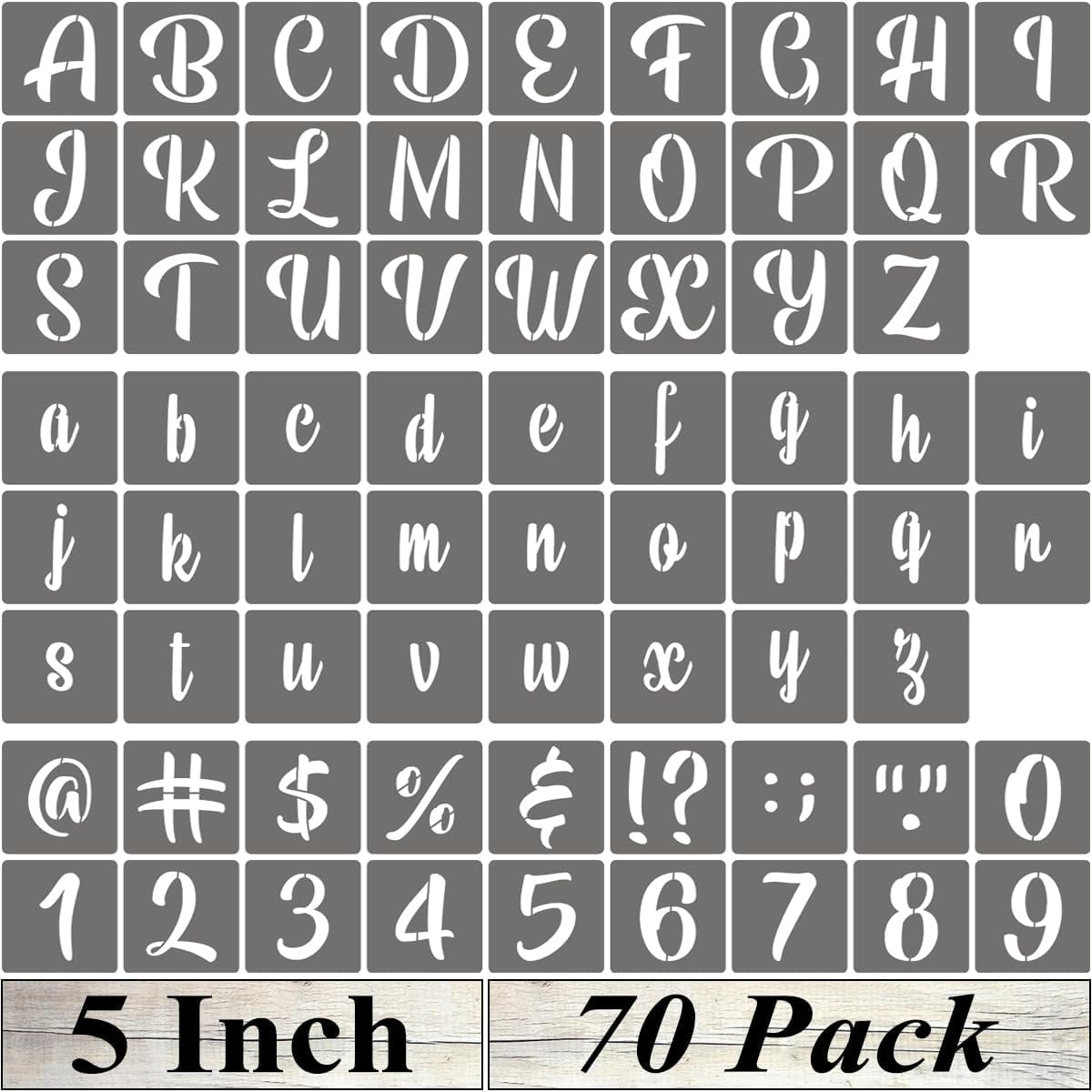 Wellsay 5 Inch Alphabet Letter Stencils - 70 Pack Letter Number Stencil ...