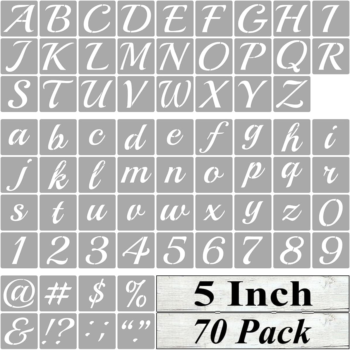 Wellsay 5 Inch Alphabet Letter Stencils for Painting - 70 Pack Letter ...