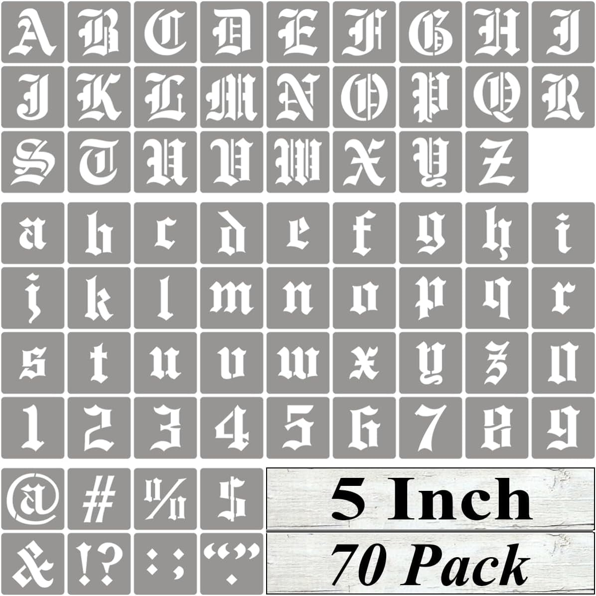 Wellsay 5 Inch Alphabet Letter Stencils for Painting - 70 Pack Old ...